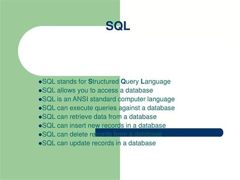 PPT SQL PowerPoint Presentation Free Download ID 5486469