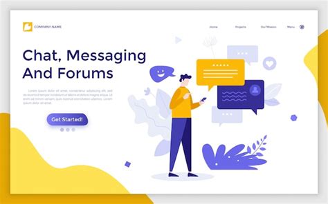Premium Vector Landing Page Template With Person With Smartphone