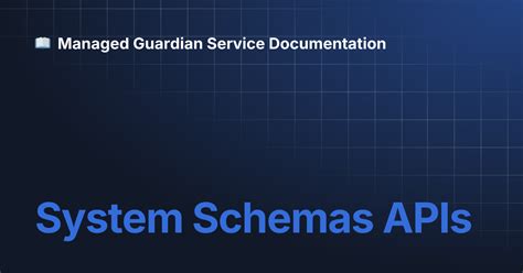 System Schemas Apis Managed Guardian Service Documentation
