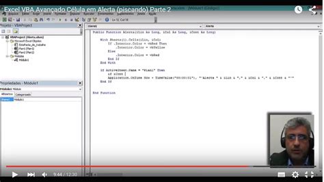 Excel Vba Avançado Célula Em Alerta Piscando Parte 2 Youtube