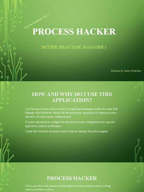 process hacker pdf windows registry application software
