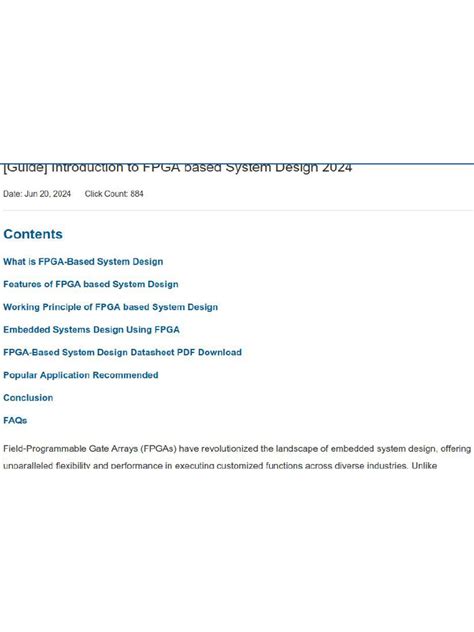 Guide Introduction To Fpga Based System Design 2024 Fpgakey Pdf