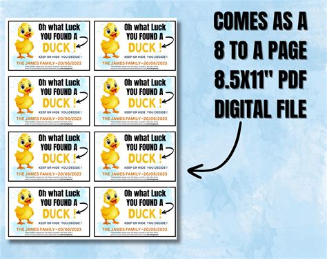 Printable Duck Tags