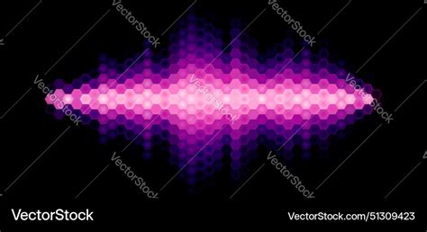 Audio Or Music Shiny Sound Waveform With Hexagonal