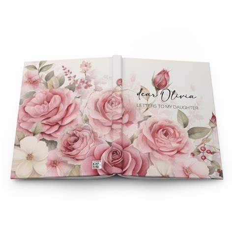 Personalized Pink Rose Notebook Letters To My Daughter Journal Custom Keepsake Elegant