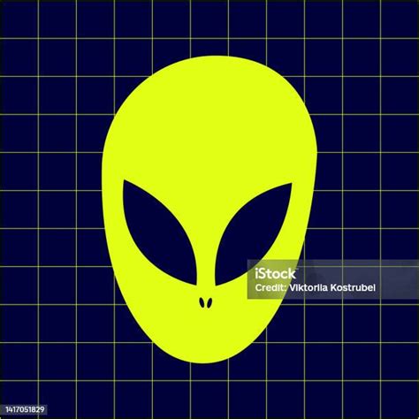 노란 트리피 외계인 외계인의 머리 사이키델릭 일러스트레이션 2000년대 스타일에 대한 스톡 벡터 아트 및 기타 이미지 2000년대 스타일 강렬하고 밝은 색상 그래픽