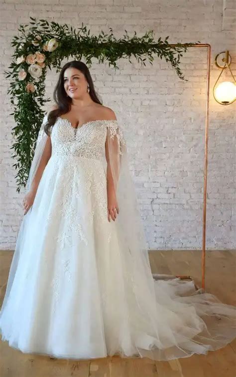 Plus Size Off The Shoulder Wedding Dress True Society Bridal