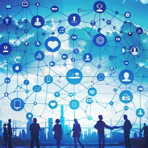 Digital Animation Of Social Media Icons Connected To Each Other Forming