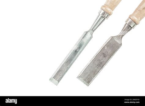 Set Of Flat Chisels Isolated On White Stock Photo Alamy
