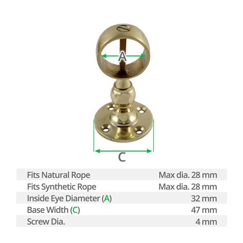 32mm Brass Centre Bracket With Screw Buy Rope