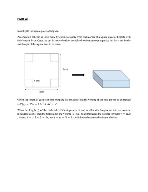 Cake Tin Investigation Mathematical Methods Year 11 Sace Thinkswap