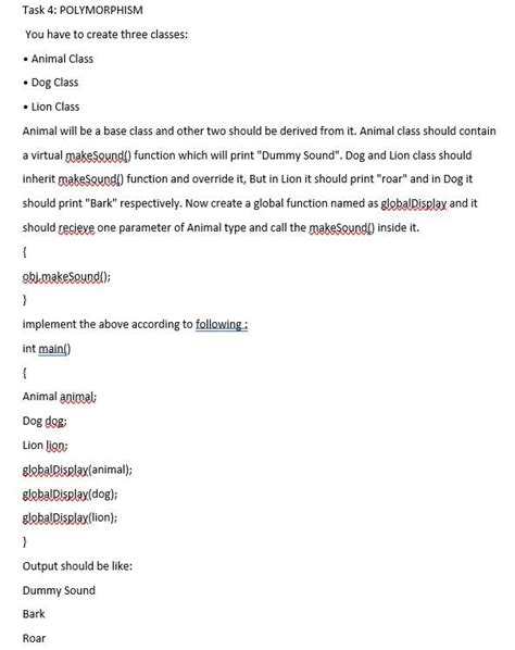 Solved Task 4 Polymorphism You Have To Create Three