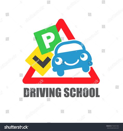 Driving School Motoring Logo Design Vector เวกเตอร์สต็อก ปลอดค่า