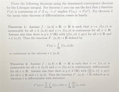 solved prove the following theorems using the dominated