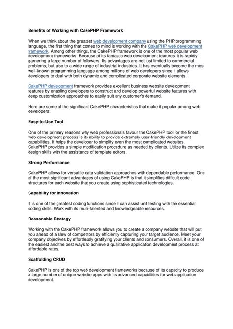 Ppt Benefits Of Working With Cakephp Framework Powerpoint Presentation Id11469796