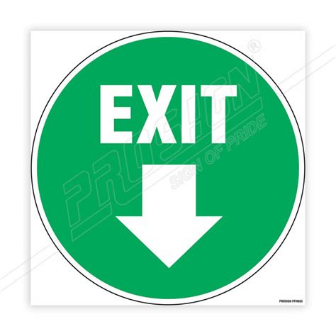Exit Down Arrow Floor Marking Sign Protector FireSafety