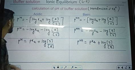 Buffer Solution Ionic Equilibrium L 5 Calculation Of Mathrm Ph Of Buf