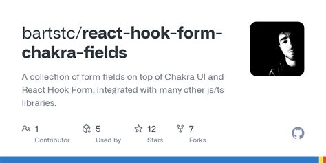 GitHub Bartstc React Hook Form Chakra Fields A Collection Of Form Fields On Top Of Chakra UI