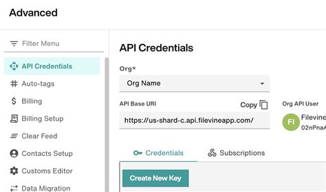 API Credentials Filevine Help Center