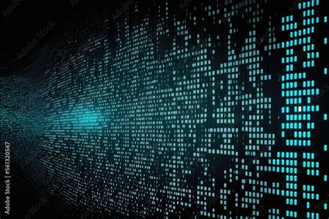 Digital Data Matrix Technology Background With Binary Code Cyber Concept Stock Illustration