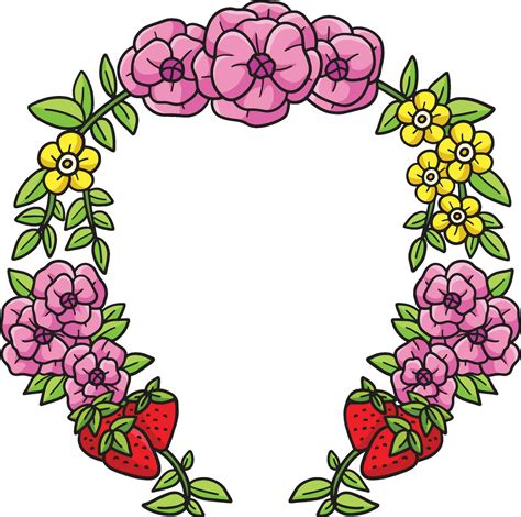 Flower Wreath Cartoon Colored Clipart Illustration 25375064 Vector Art