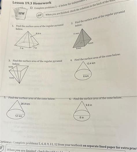 [answered] Lesson 19 3 Homework Hw Complete Problems 1 6 Below For Kunduz