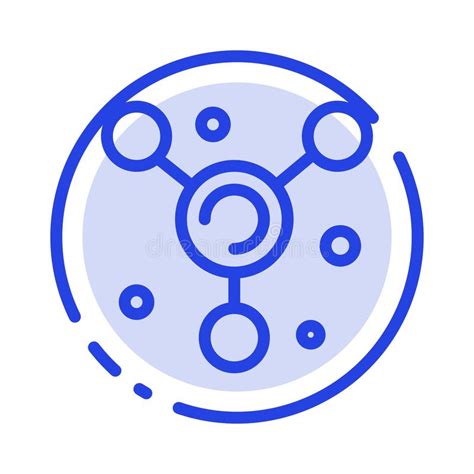 Atom Molecule Science Blue Dotted Line Line Icon Stock Vector