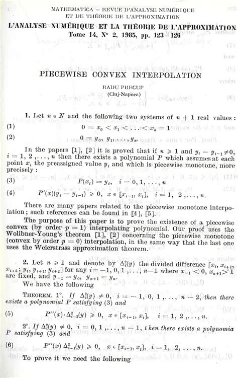 Pdf Piecewise Convex Interpolation