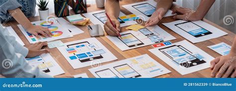 creative front end developer brainstorming ui design scrutinize stock