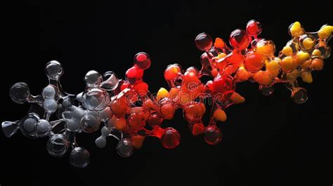 Heptapeptide Molecular Structure With Glowing Colors In Skincare Stock Illustration