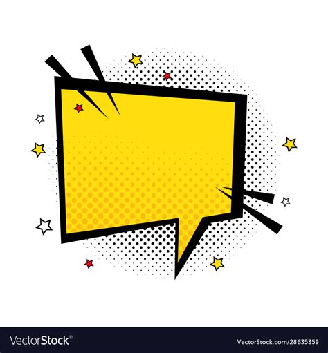 Speech Bubble Yellow Color Pop Art Style Vector Image