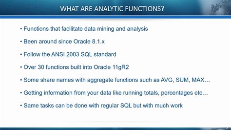 what oracle sql analytic functions are youtube