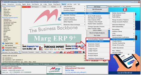 How To Enable Or Disable Data Import Export Option In Marg Software