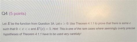 q4 5 points let e be the function from question 3a