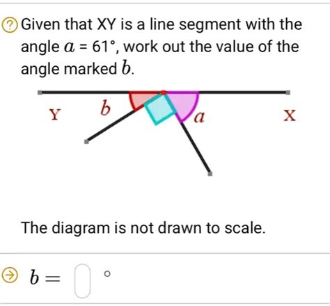 solved given that xy is a line segment with the angle 61 work out