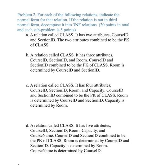 Solved Problem For Each Of The Following Relations Chegg