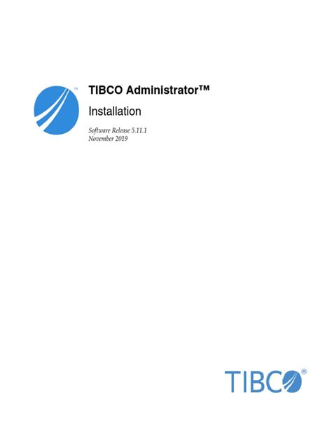 Tibco Administrator™ Installation Pdf Command Line Interface