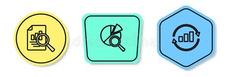 Set Line Document With Graph Chart Search Data Analysis And Graph