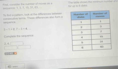 first consider the number of moves as a the table shows the minimum