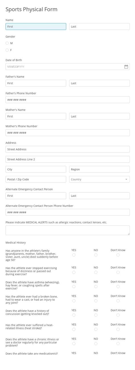 Eye Examination Form Template 123 Form Builder
