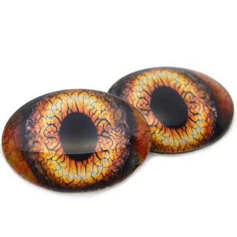 Godzilla Kaiju Oval Glass Eyes Handmade Glass Eyes