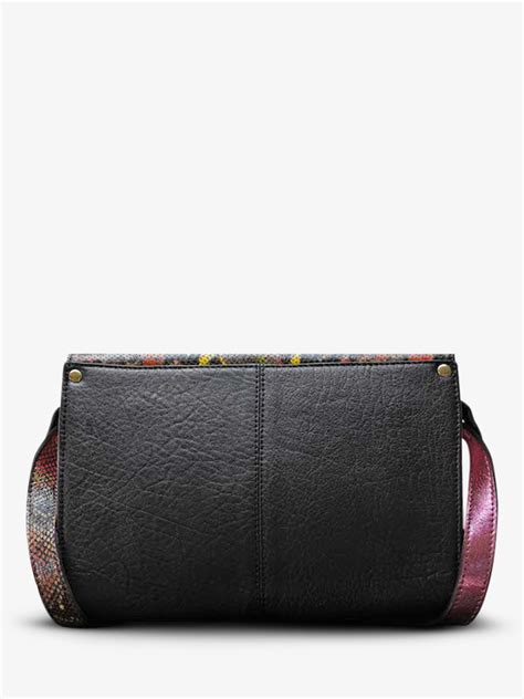Leather Woman Shoulder Bag Redpink Lindispensable Python Magma Metallic Pink Paul Marius