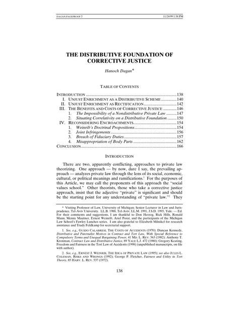 Pdf The Distributive Foundation Of Corrective Justice
