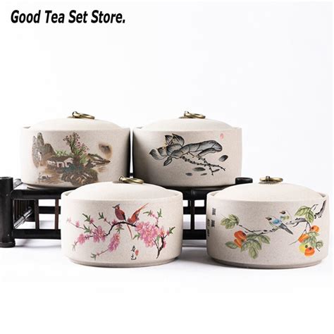 세라믹 차 캐디 도자기 퓨어 녹차 저장 상자 냄비 쿠키 사탕 항아리 말린 과일 너트 씰 상자 탱크 여행 차 잎 상자차 보관용기 Aliexpress
