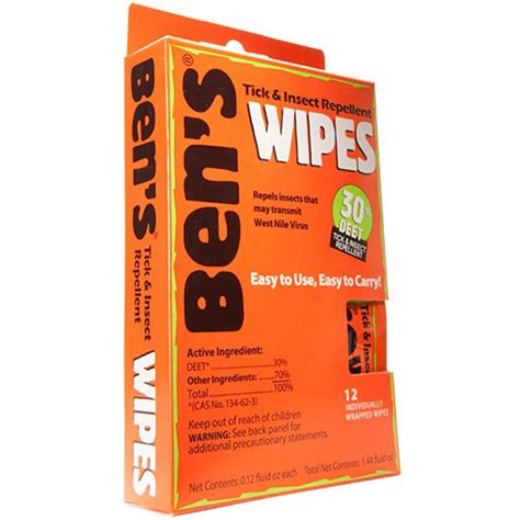 Bens 30 Deet Tick And Insect Repellent Wipes