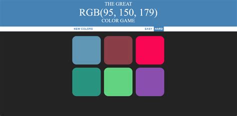 Rgb Color Game Using Javasctipt Html Css Source Code Project