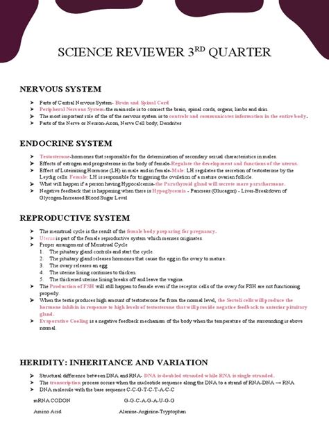 Science Reviewer 3rd Quarter Pdf Luteinizing Hormone Ovary