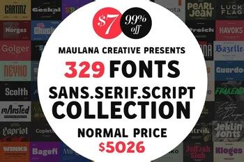 Sans Serif Script Bundle Collection By MerchTrends TPT