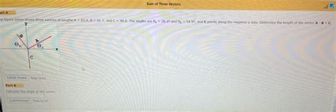 Solved Sum Of Three Vectors Pait A Chegg