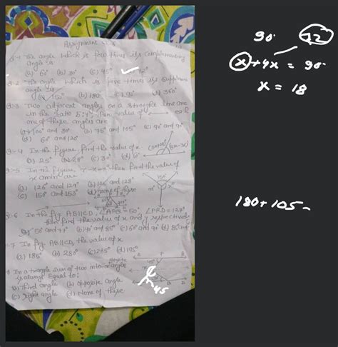 Q The Angle Which Is Five Times Its Supplement Begin Array Ll Text